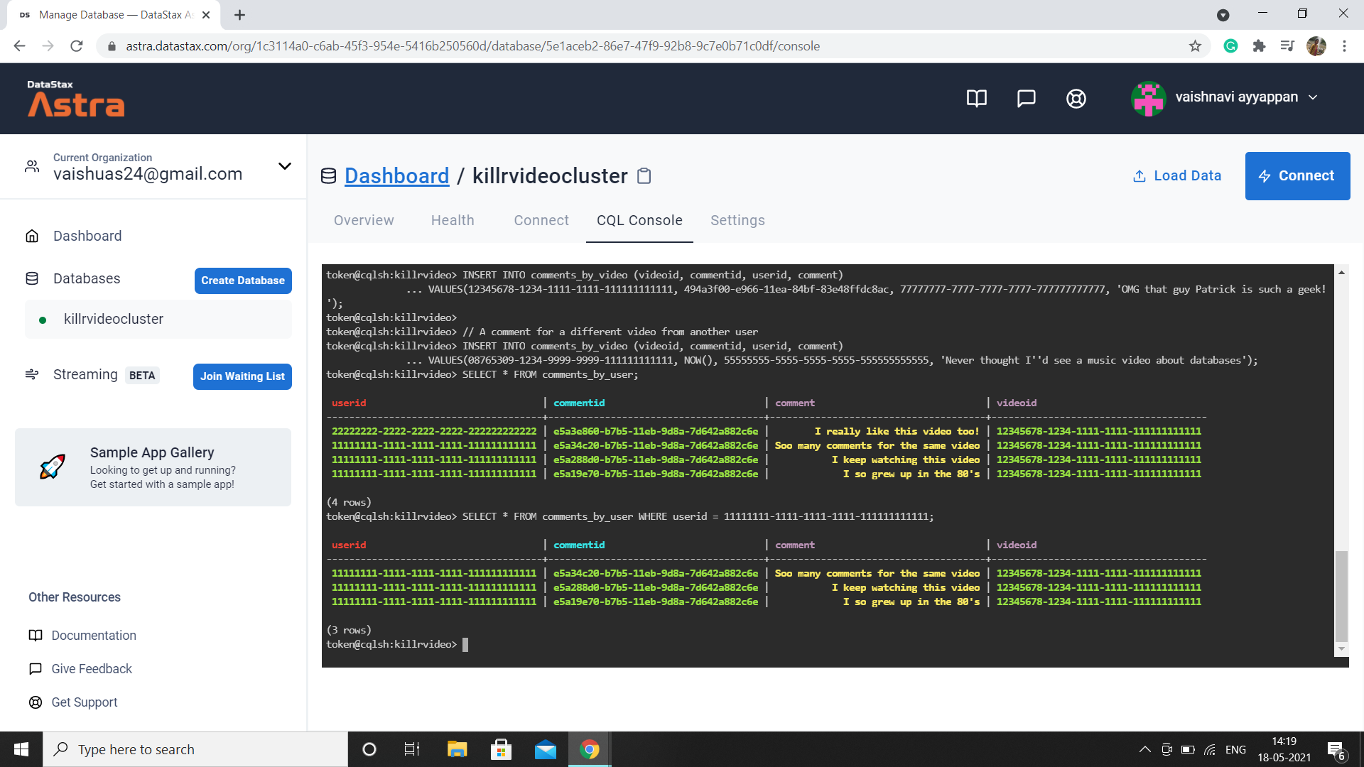 [HW] Vaishnavi A · Issue #127 · datastaxdevs/workshop-intro-to-cassandra · GitHub