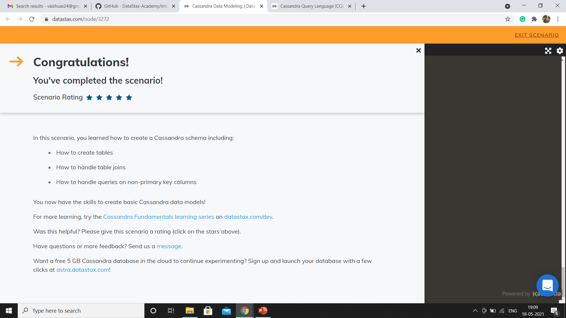 [hw] Vaishnavi A · Issue 127 · Datastaxdevs Workshop Intro To Cassandra · Github