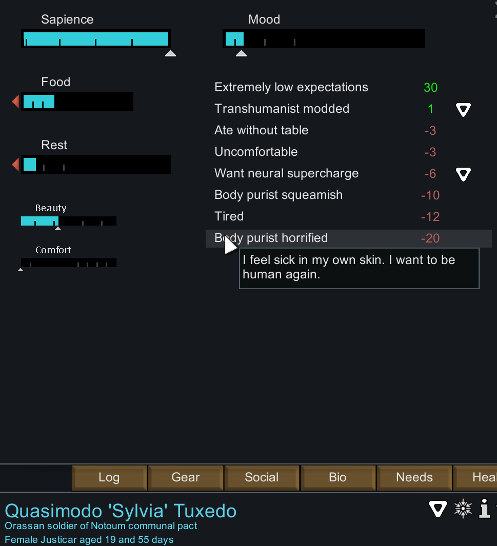 [HAR] Body purist pawns of other races will freak out from race ...
