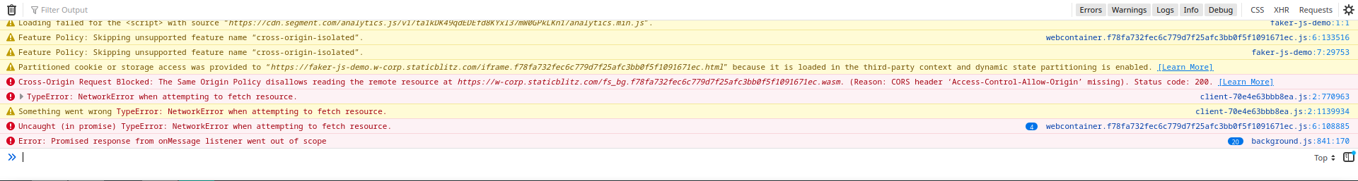 Firefox Cors Webcontainer Not Loading · Issue 785 · Stackblitz Webcontainer Core · Github