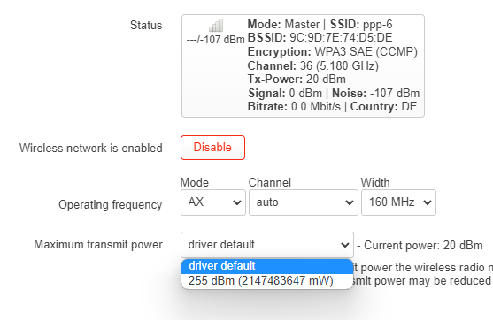 Transmit Power incorrect in snapshot · Issue #11902 · openwrt/openwrt · GitHub