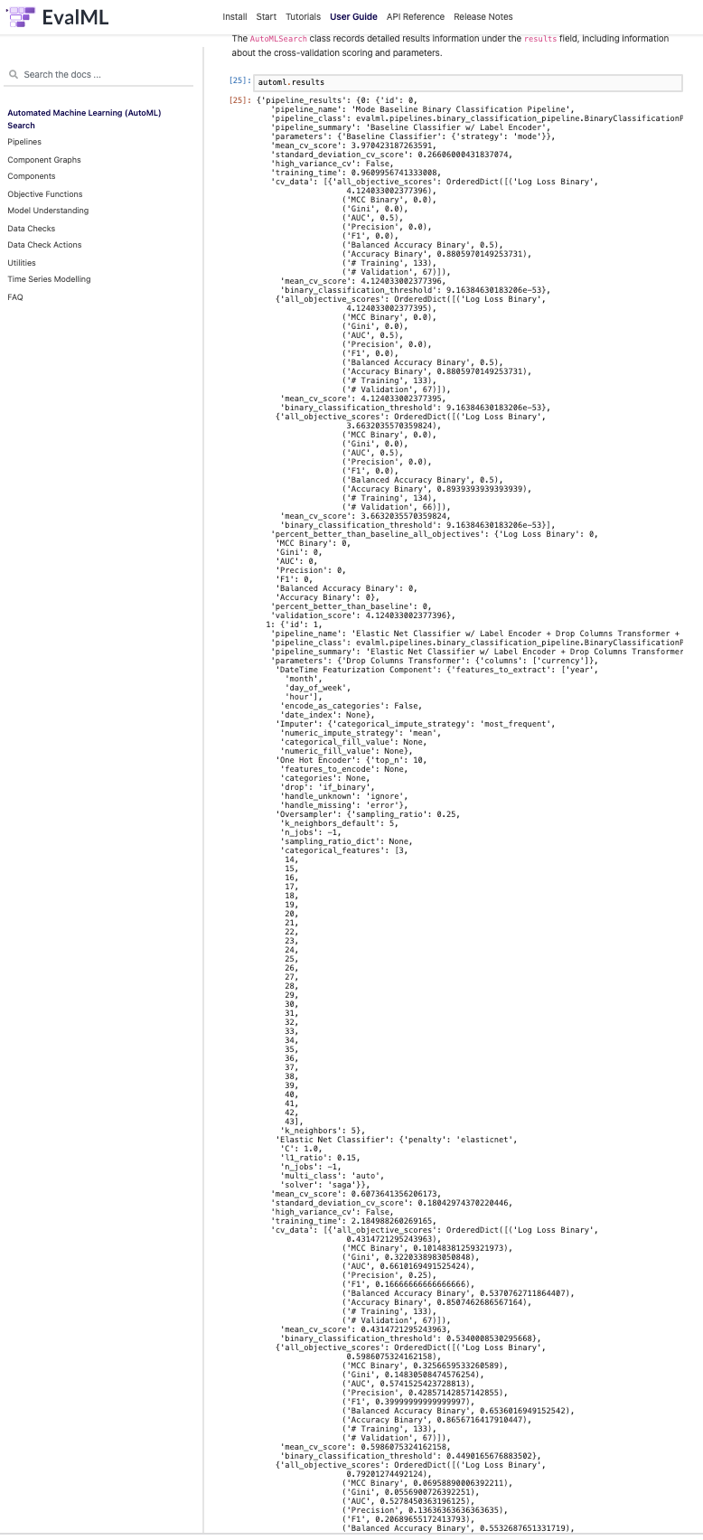Access Raw Results Output Is Too Long · Issue 3032 · Alteryx Evalml · Github