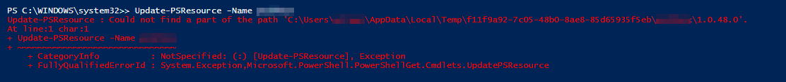update-psresource fails to successfully update module due to incorrect tmp path · Issue #323 ...