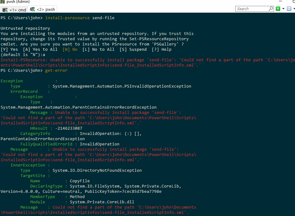 Install-PSResource does not install scripts hosted in powershell gallery · Issue #649 ...