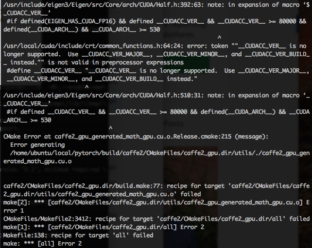 Caffe2 install failure · Issue #7426 · pytorch/pytorch · GitHub
