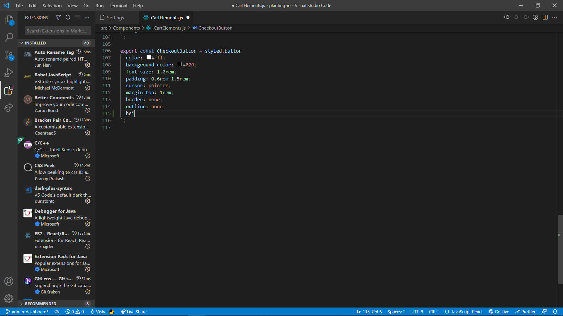 Intellisense not working on 1.7.2 · Issue #355 · styled-components/vscode-styled-components · GitHub