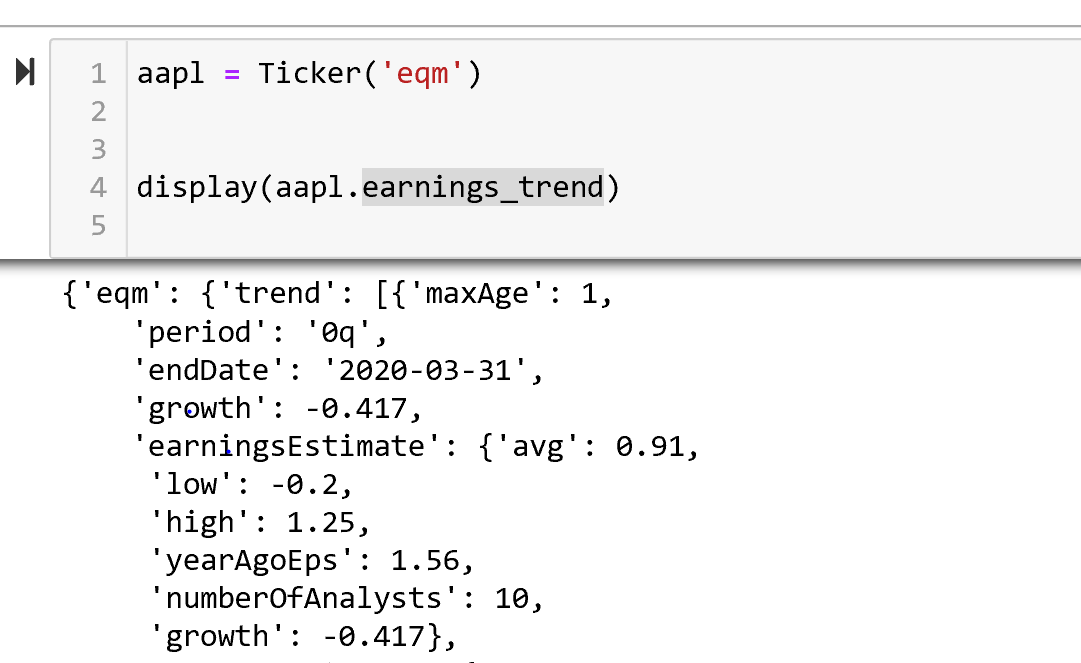 Earnings Trends DataFrame · Issue #10 · dpguthrie/yahooquery · GitHub