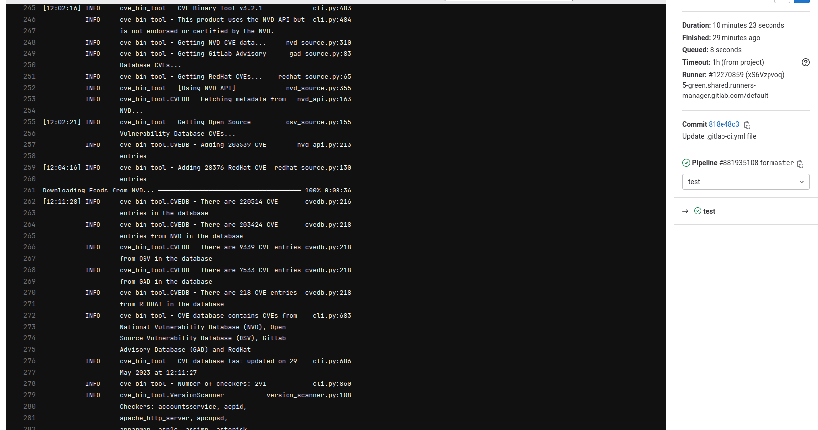 Unable to fetch GitLab Advisory Database CVEs, skipping GAD · Issue #2969 · intel/cve-bin-tool ...