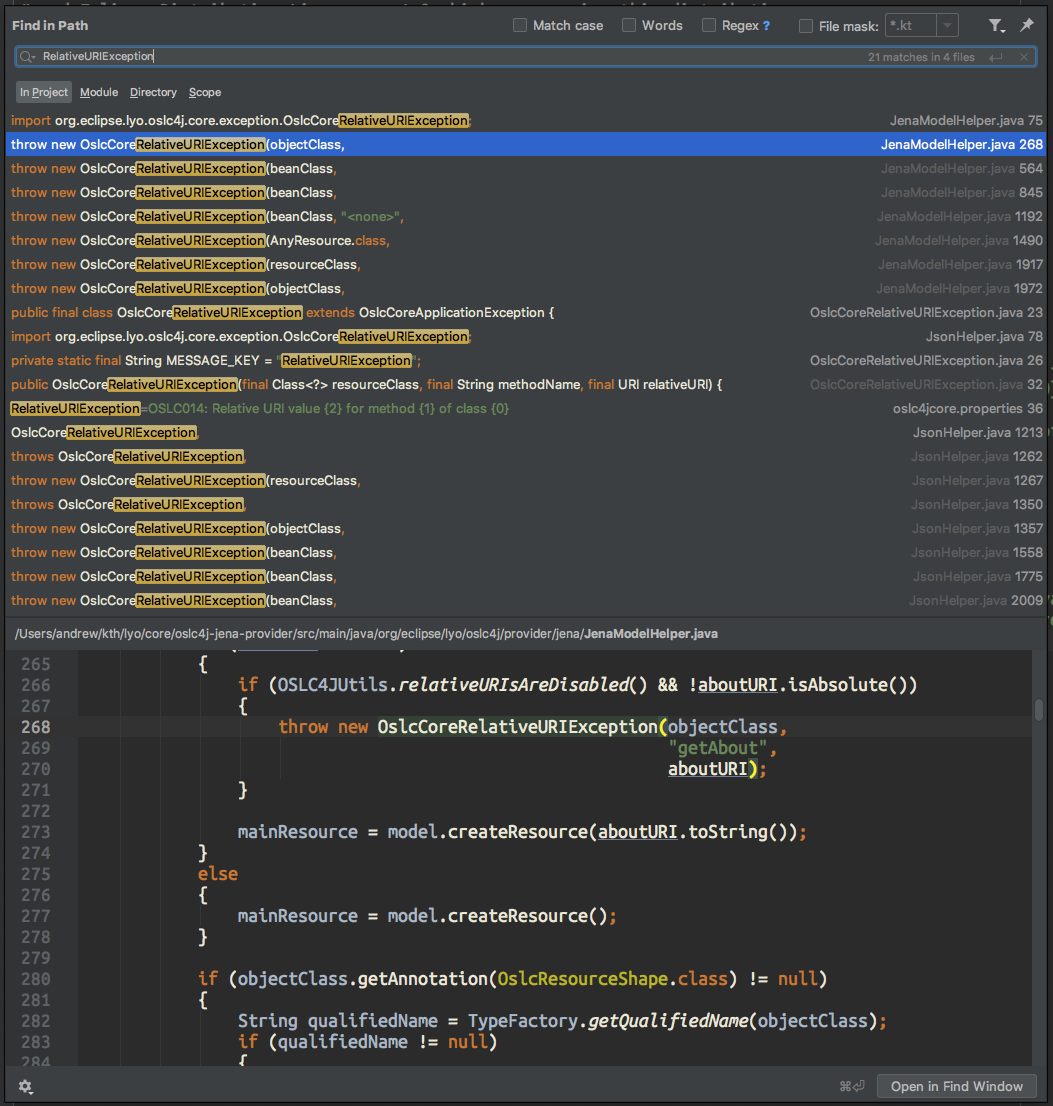 OSLC014 error is raised for invalid URIs but no methods to check the validity are published ...