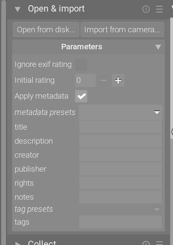 Obscure Parameters drop-down in "Open & Import" module · Issue #94 · aurelienpierreeng/ansel ...