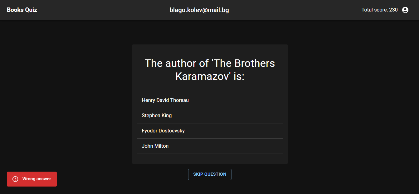 GitHub - BlagoKolev/Quiz-Books-and-Authors: A quiz game of books and authors