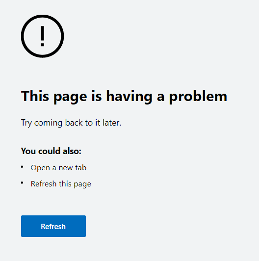 This Page Is Having A Problem Error At Any Page Issue 162