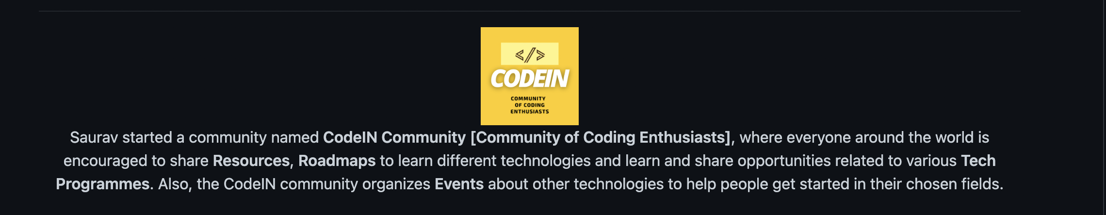 CodIn Community Paragraph in Readme.md · Issue #706 · SauravMukherjee44/CodeIN-Community-Website ...