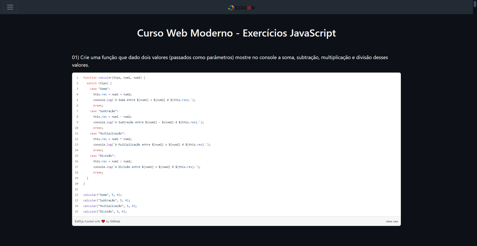GitHub - BrunoSapalacio/Curso_Web_Moderno-Exercicios_JavaScript: Um site One Page com 40 ...