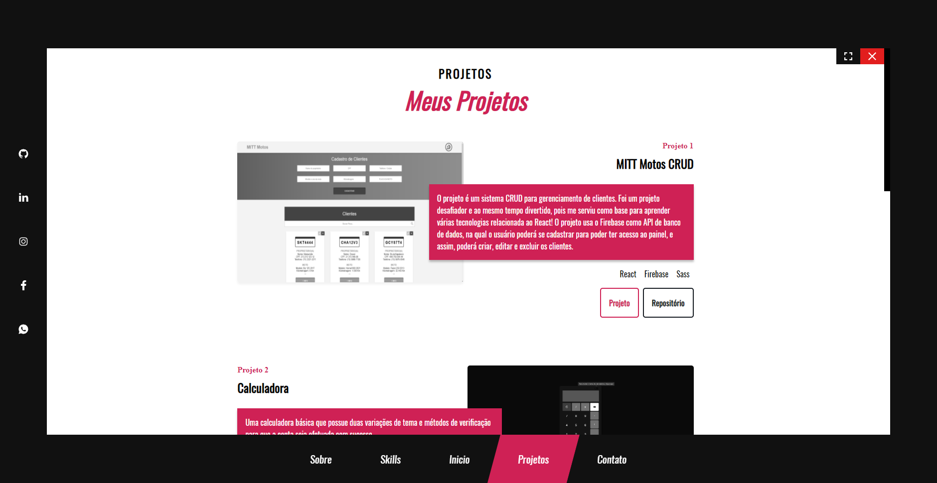GitHub - BrunoSapalacio/Portfolio: Portfólio pessoal desenvolvido em ReactJS, Sass e EmailJS.