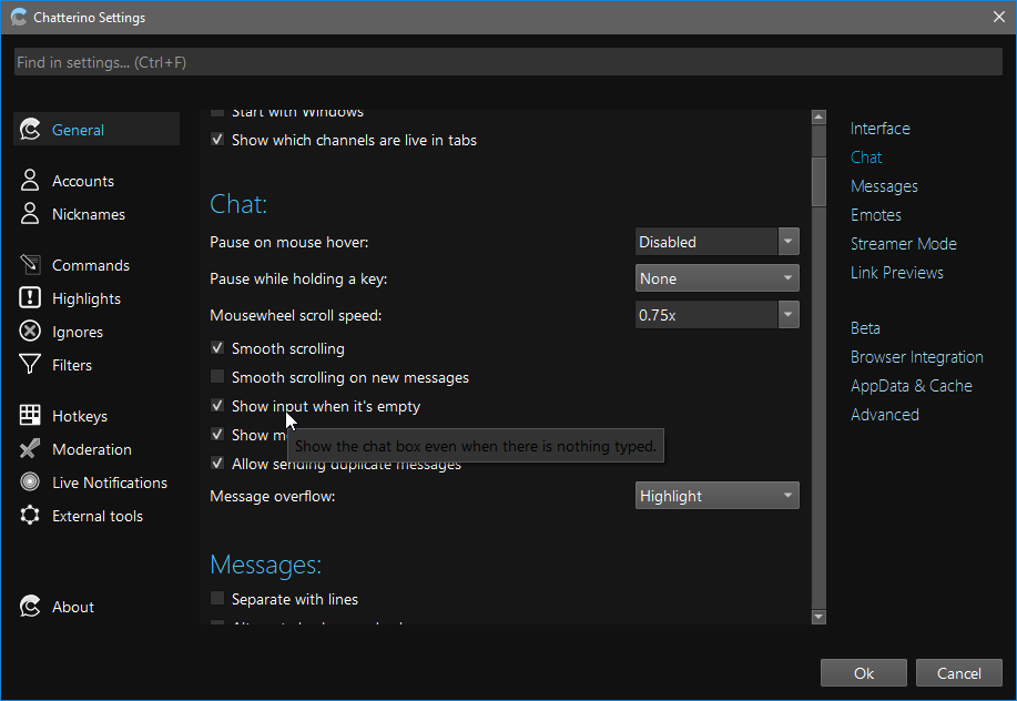 Settings tooltips have almost unreadable colors · Issue #4195 · Chatterino/chatterino2 · GitHub
