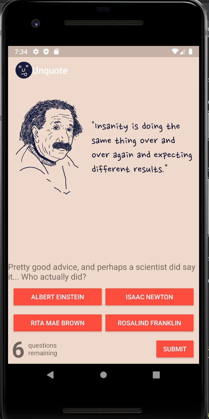 GitHub - zoharehan/Unquote-Trivia-App: An android application developed ...