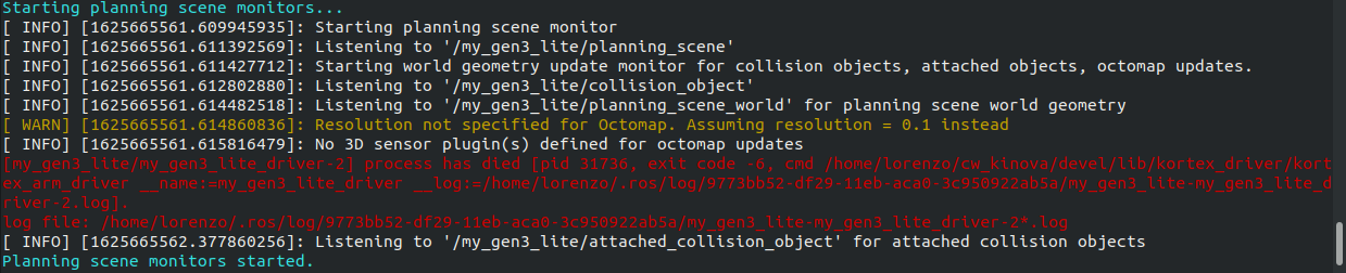Error in launching kortex driver from "roslaunch kortex_driver kortex_driver.launch" · Issue ...