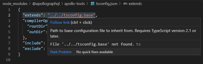 File '../../tsconfig.base' not found · Issue #1519 · apollographql ...