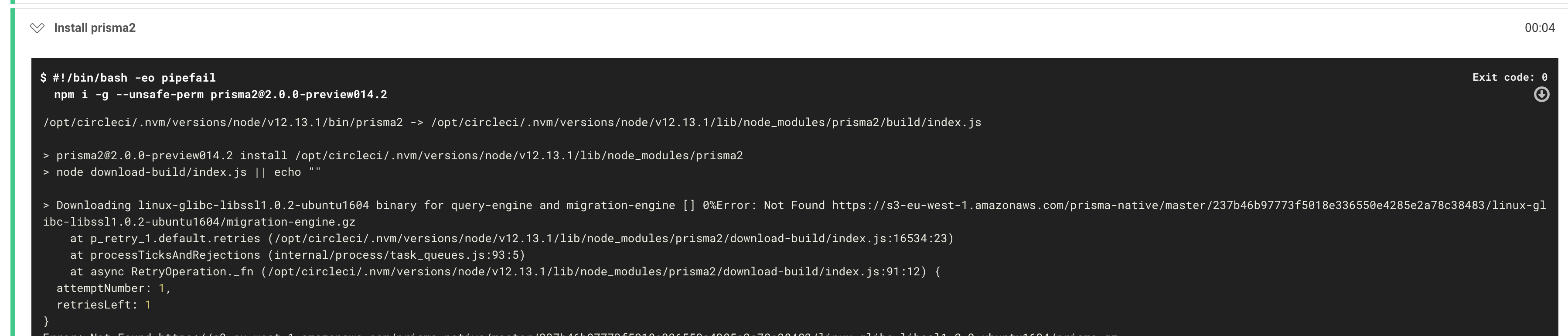Prisma migration engine on s3 has been deleted, cannot install on CI · Issue #1172 · prisma ...