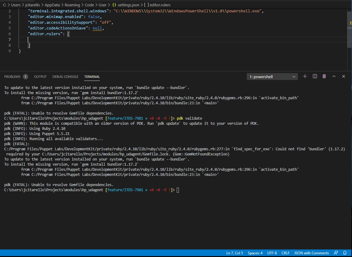 PDK output scrollback in VS Code is extremely limited · Issue #829 · puppetlabs/pdk · GitHub