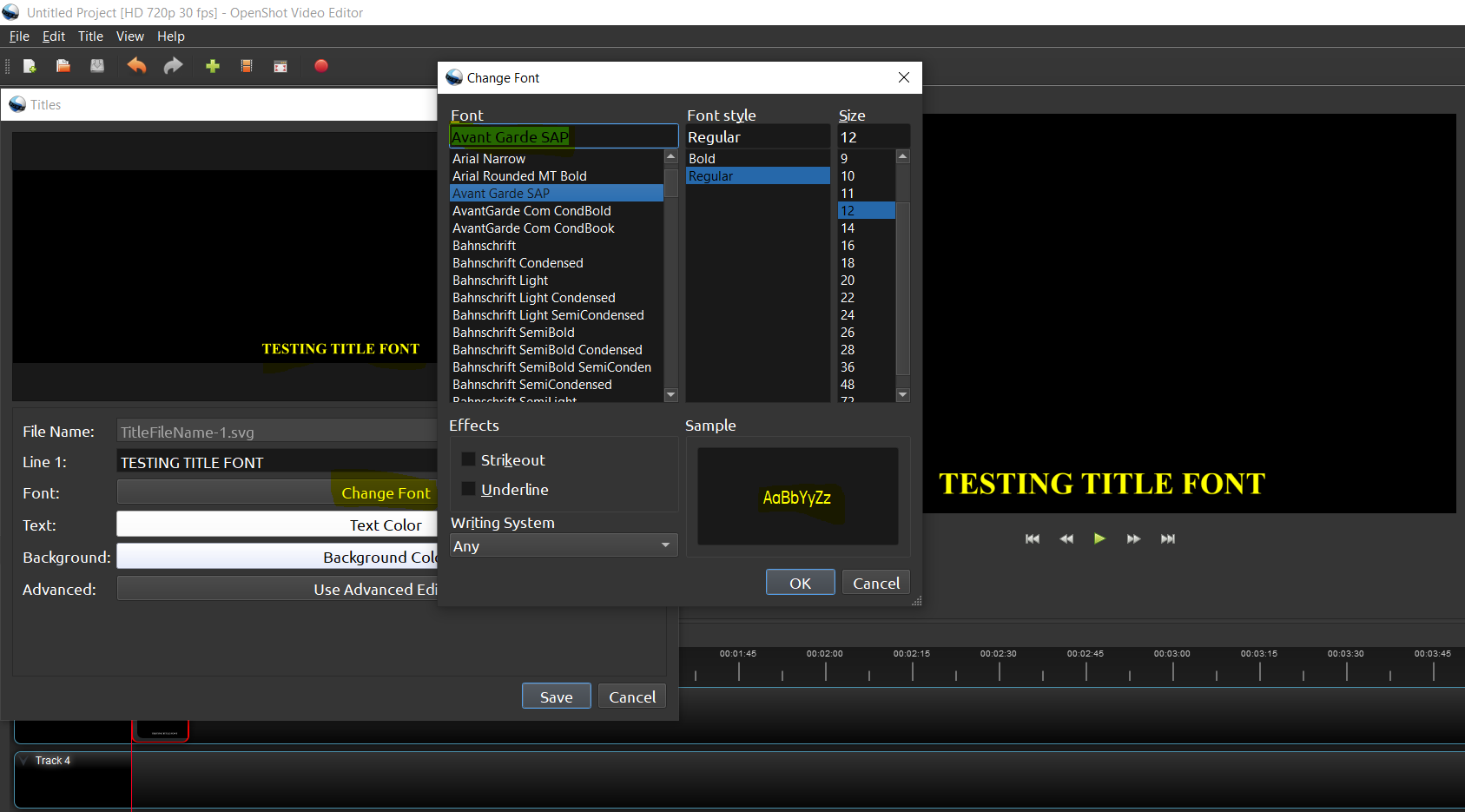 Unable to Change Title Font · Issue #3445 · OpenShot/openshot-qt · GitHub