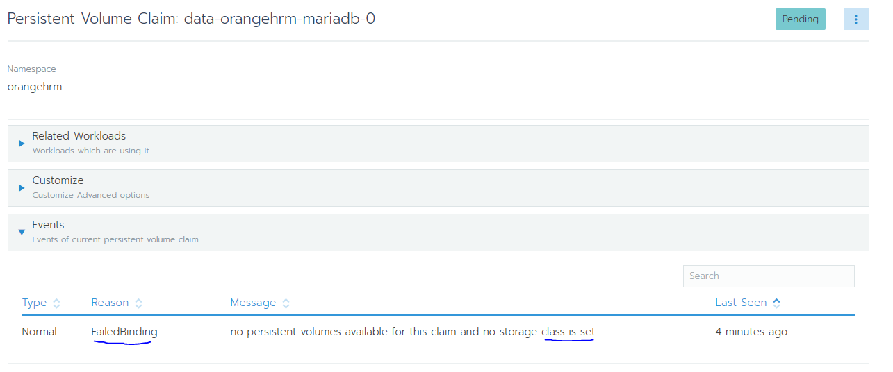 [stable/orangehrm] mariadb - Can not provision volume · Issue #22303 · helm/charts · GitHub