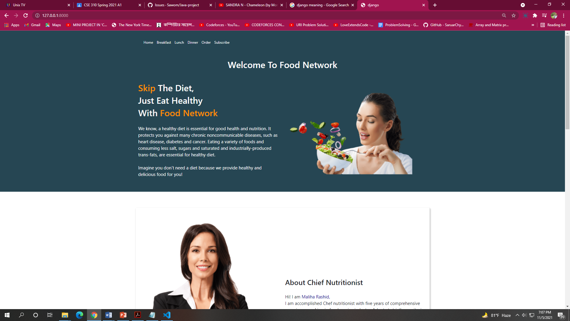 GitHub - Sawom/FoodNetwork_DjangoProject