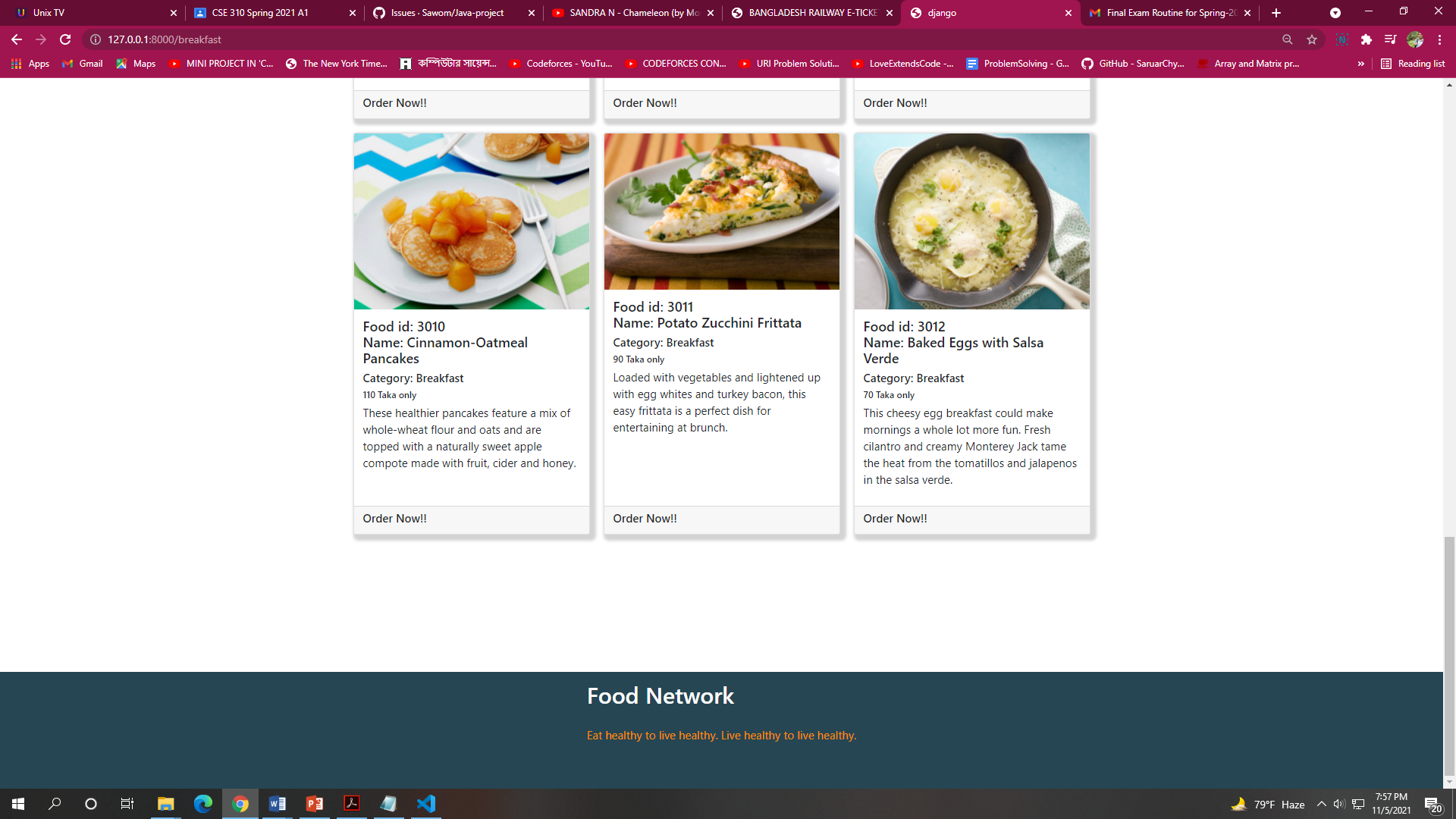GitHub - Sawom/FoodNetwork_DjangoProject