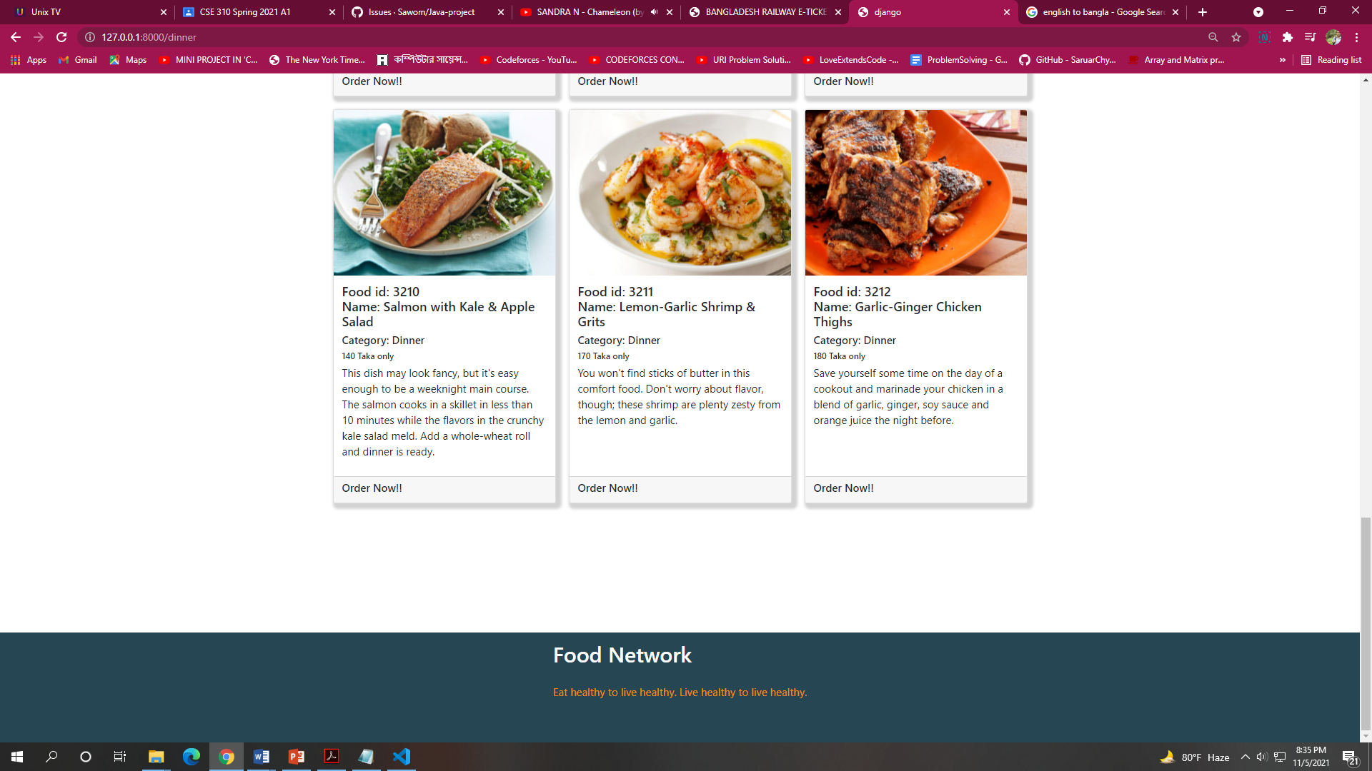 GitHub - Sawom/FoodNetwork_DjangoProject