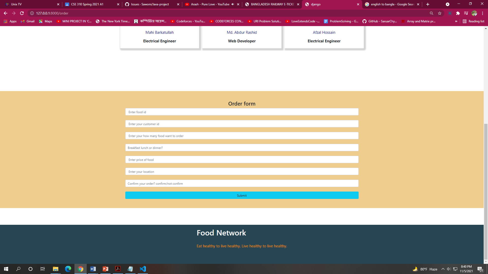 GitHub - Sawom/FoodNetwork_DjangoProject