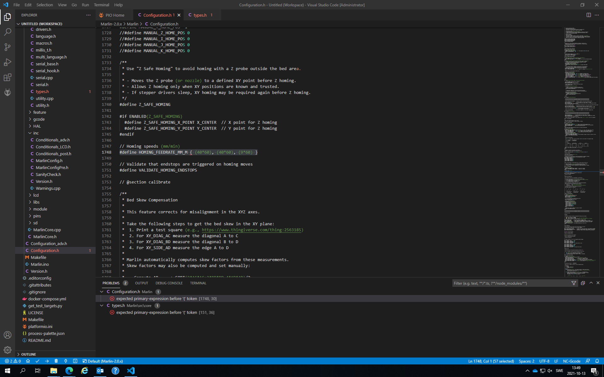 [BUG] Issue compiling - expected primary-expression before '{' token ...