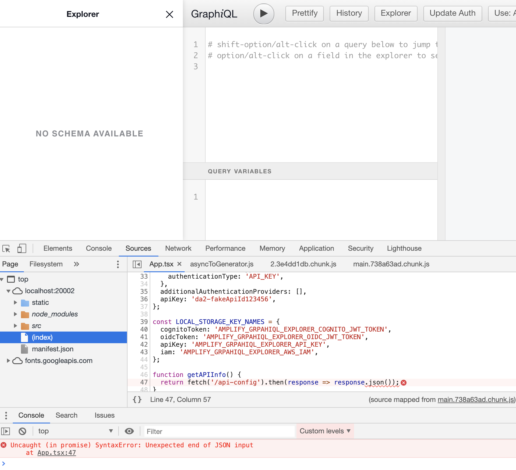 Mock Graphql Api No Schema Available In Local Graphql Console · Issue