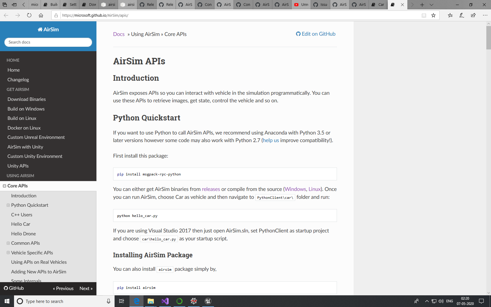 how to control airsim quadrotor through Python · Issue #2663 · microsoft/AirSim · GitHub