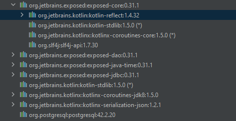 wrong version of kotlin-reflect in core module · Issue #1243 · JetBrains/Exposed · GitHub