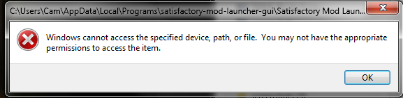No Permissions To Update Mod Launcher · Issue 38 · Satisfactorymodding Satisfactorymodmanager