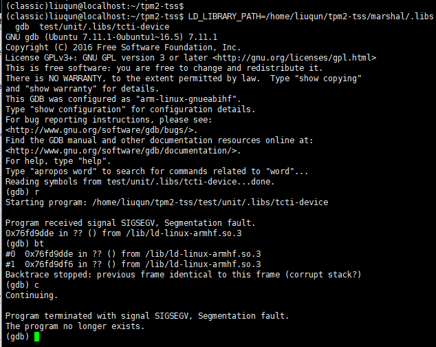 Test Unit Got A Segmentation Fault While Running Testunittcti