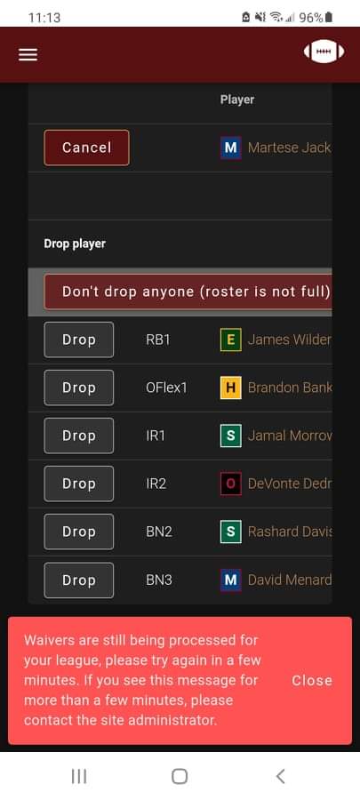 Waiver message say still processing. · Issue #77 · mdryden/110yards · GitHub