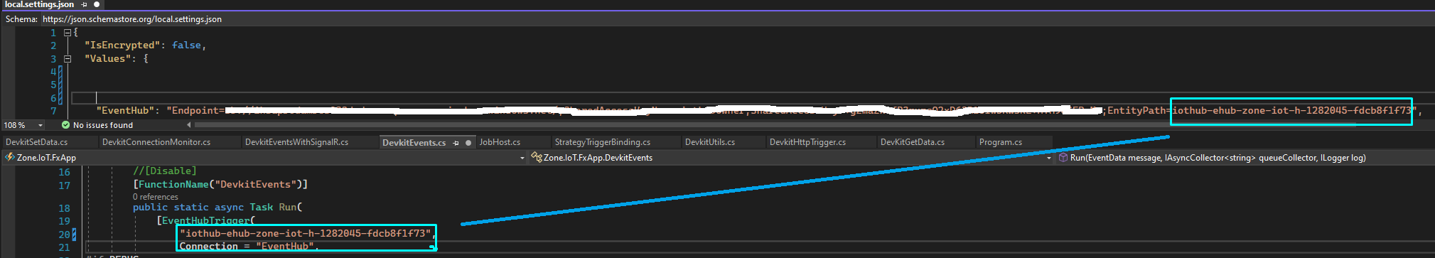 Getting Event Hub Connection String Error When Using Iot Hub Trigger In Azure Function App 6863