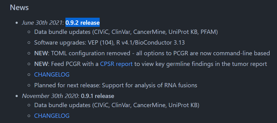 (not urgent) Update PCGR 0.9.1 --> 0.9.2 · Issue #34 · lifebit-ai/pcgr-nf · GitHub