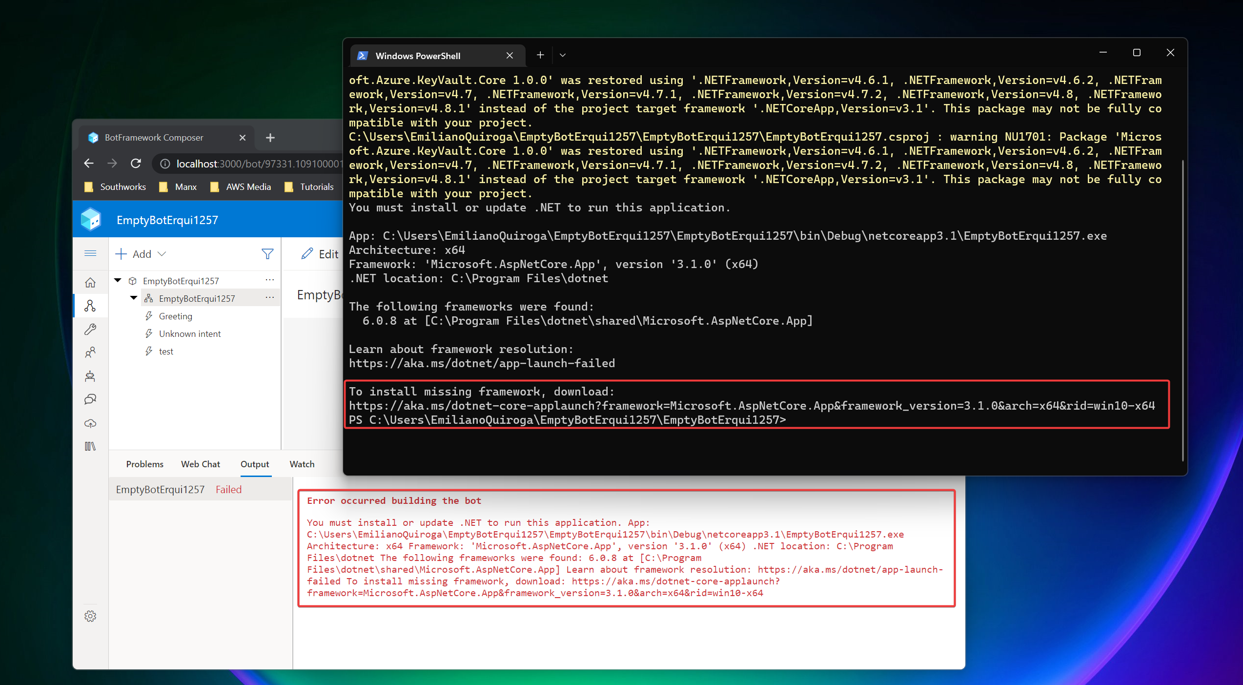Link to install Microsoft.AspNetCore.App', version '3.1.0' (x64) .NET ...