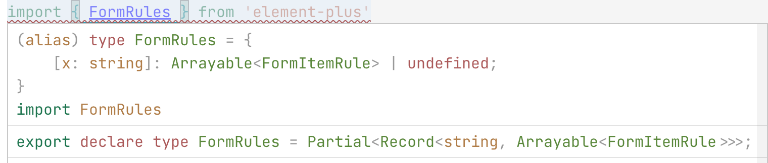 [Bug Report] [TypeScript] [form] 模块"element-plus" 没有导出的成员 “FormRules ...