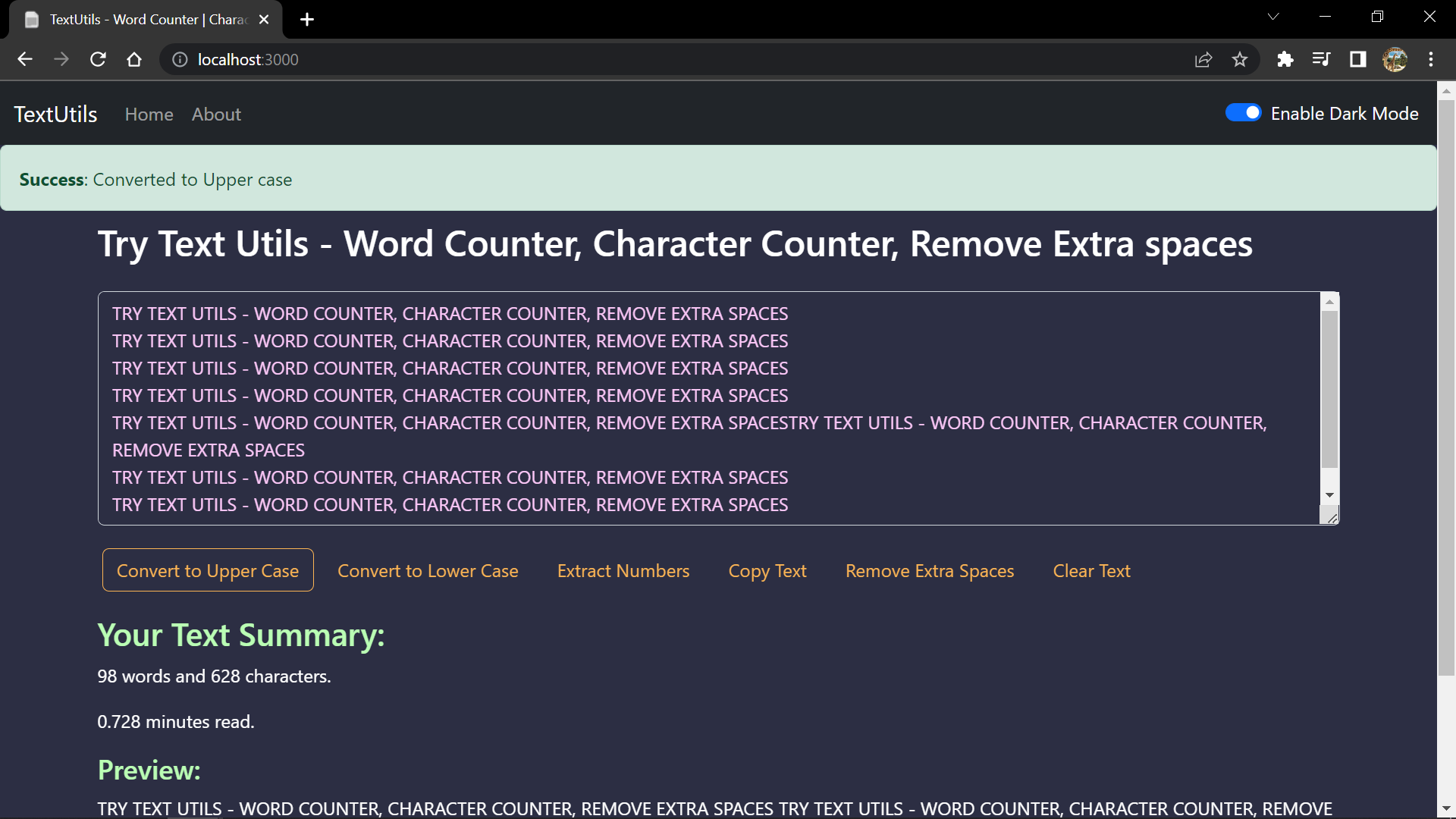 GitHub - 11akanksha/TextUtils-React