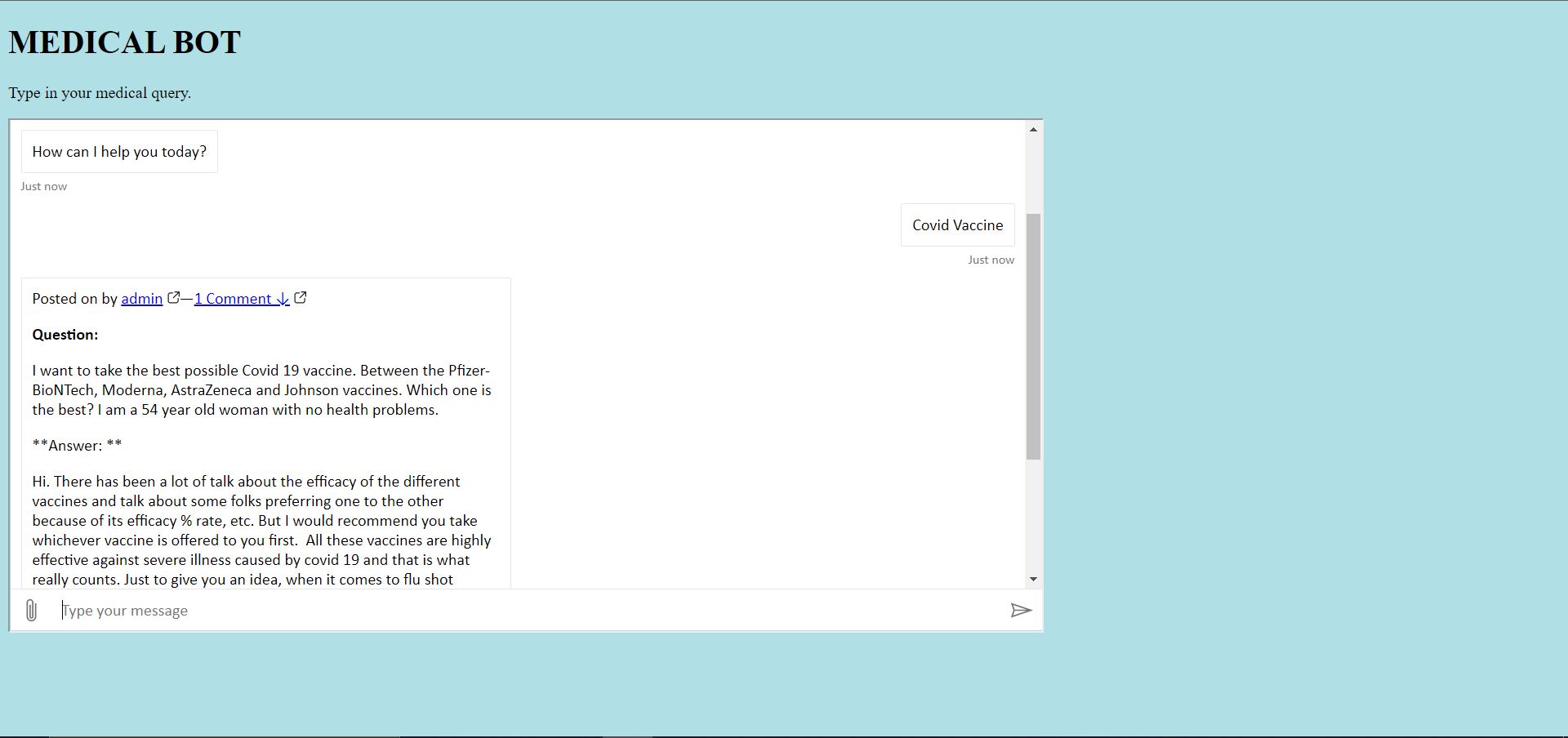 GitHub - AnekAnil/MedicalBot: FRT