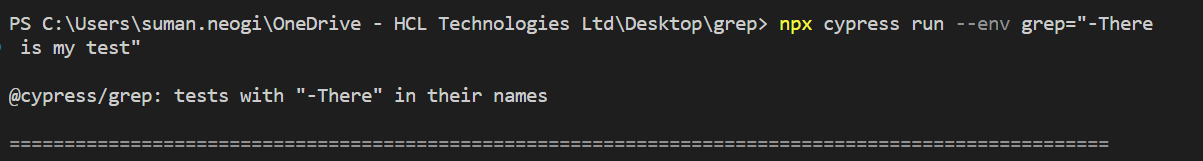 Cypressgrep Filter Tests Using Substring Is Not Working Properly · Issue 26590 · Cypress Io