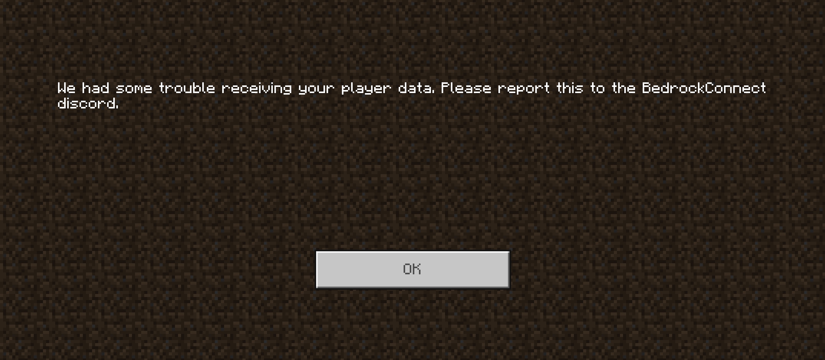 We had some trouble receiving your player data · Issue #65 · Pugmatt/BedrockConnect · GitHub