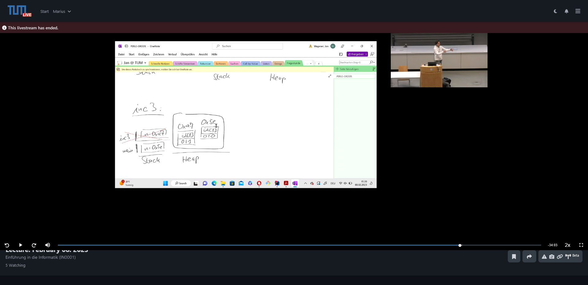"This livestream has ended." popup offsets video player over lecture title · Issue #921 · TUM ...