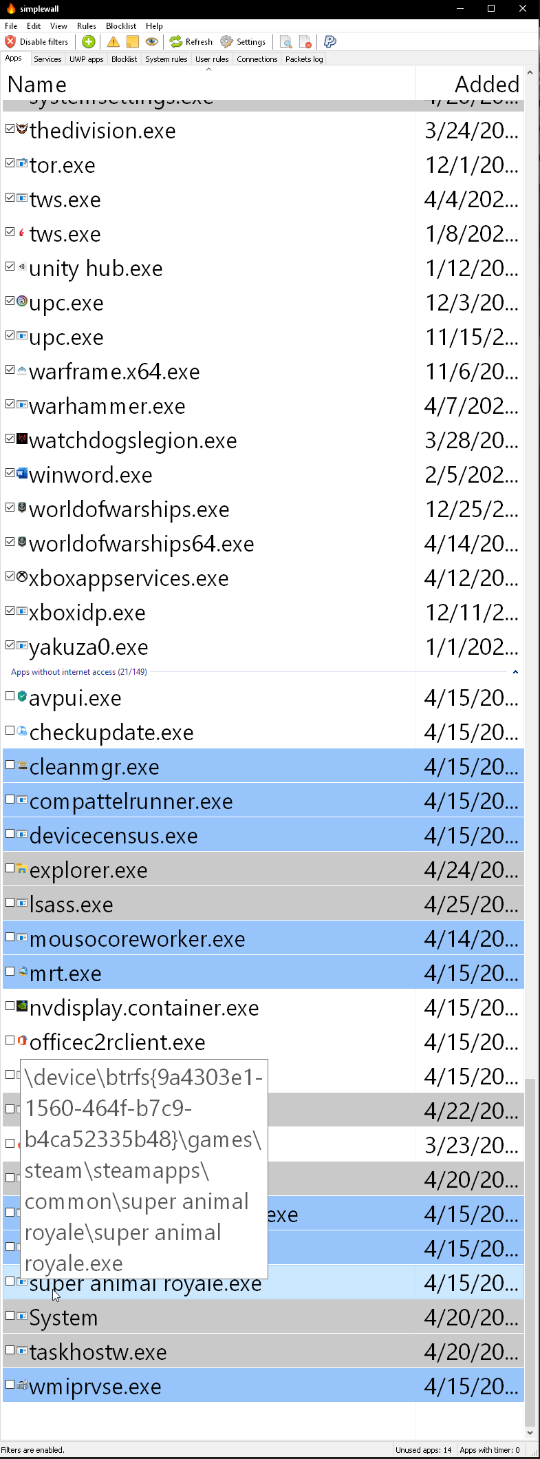 Non-NTFS partitions · Issue #817 · henrypp/simplewall · GitHub