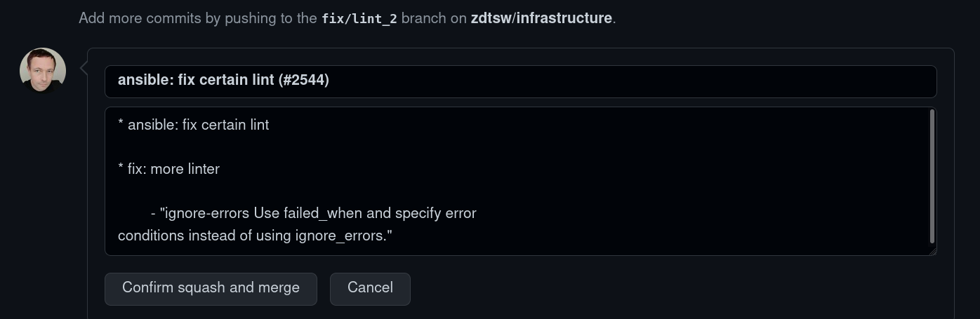 Propose to enable GitHub new feature "Default to PR titles for squash merge commit messages ...