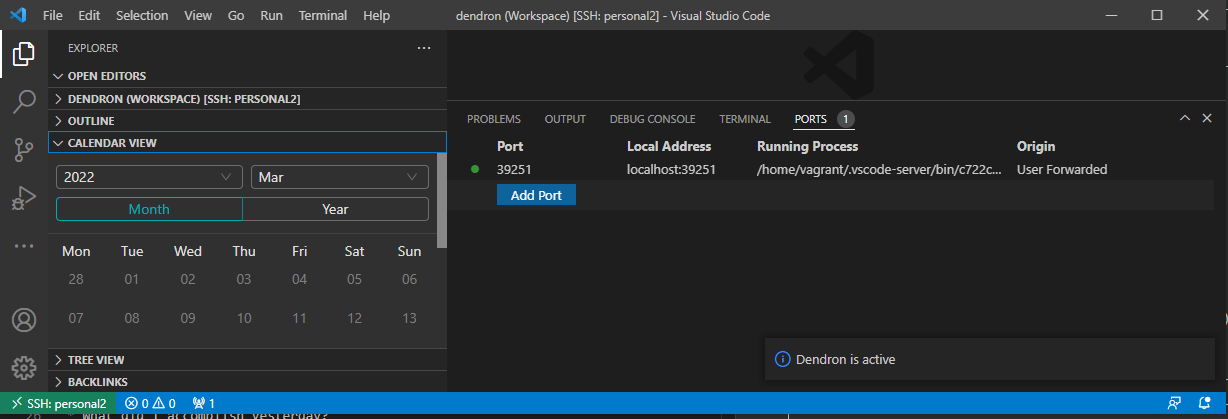 Dendron: show preview - always in loading mode (in remote windows ...